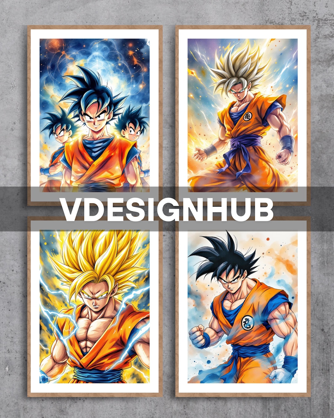 Goku Wall Art Bundle • Anime-inspired Digital Prints • Super Saiyan ...