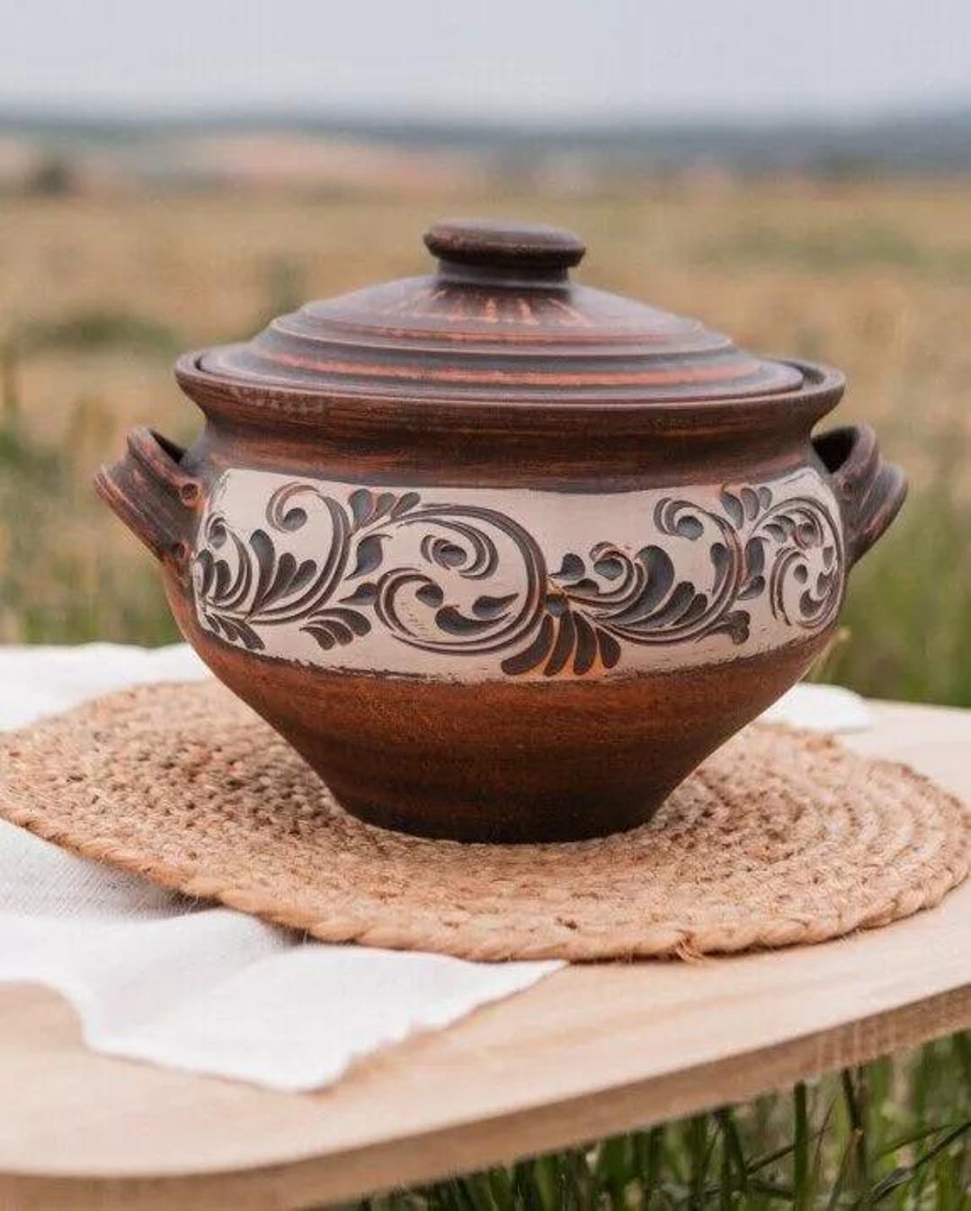 Ceramic Roaster, Casserole Dish, Clay Pot, Roaster, Red Clay Casserole ...