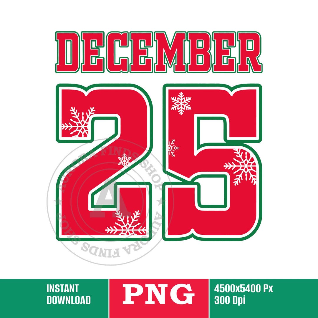 Christmas December 25 PNG: December 25 Png, Christmas Varsity Font ...
