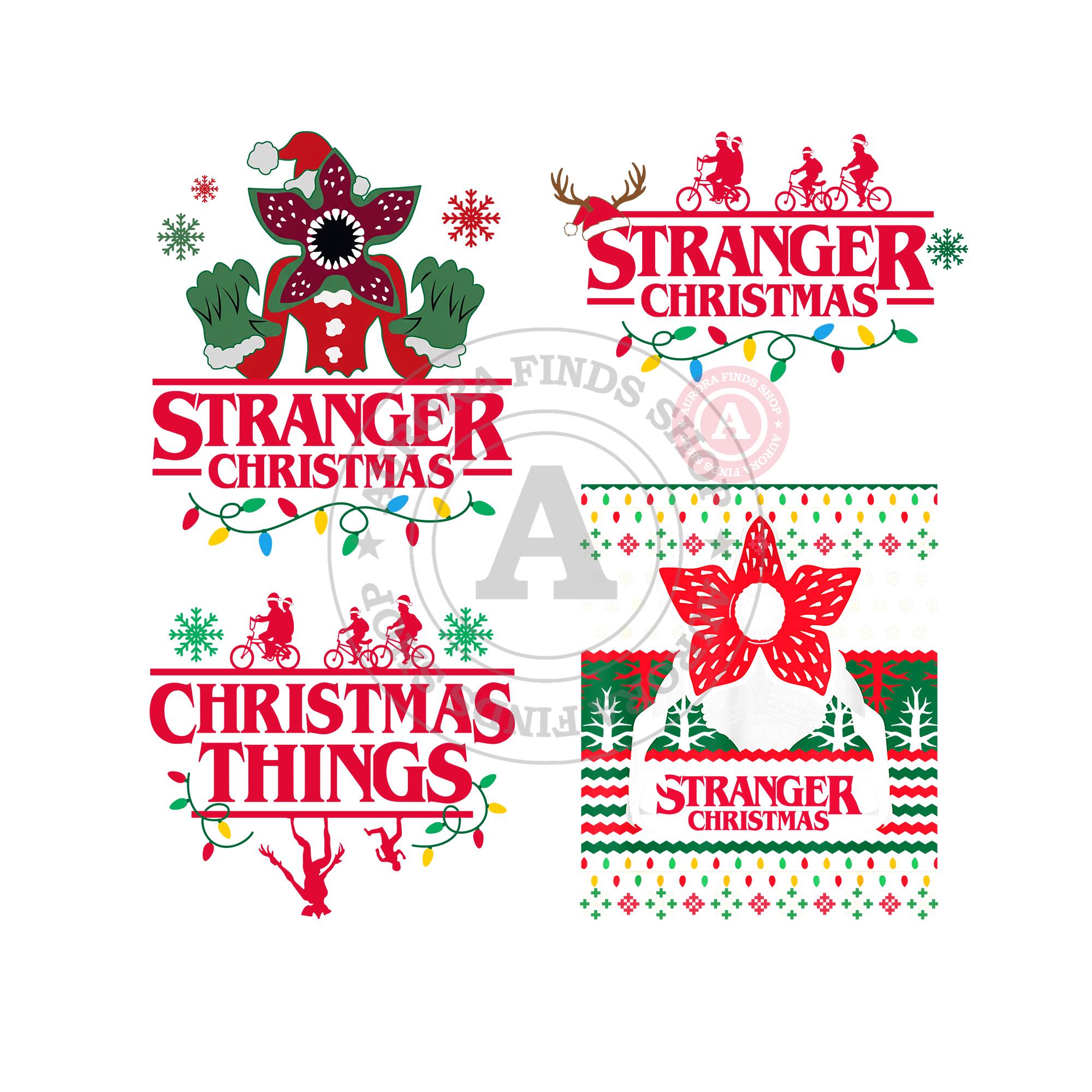 Stranger Christmas Png Bundle, Monster From Upside Down, Christmas Show ...