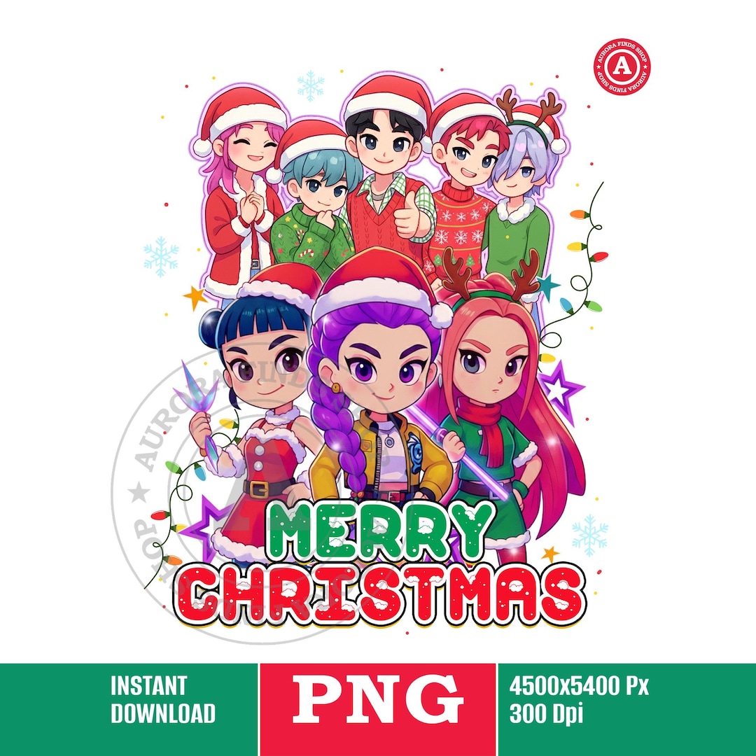 Kpop Demon Hunters Christmas PNG, Kpop Merry Christmas Clipart, Huntrix ...