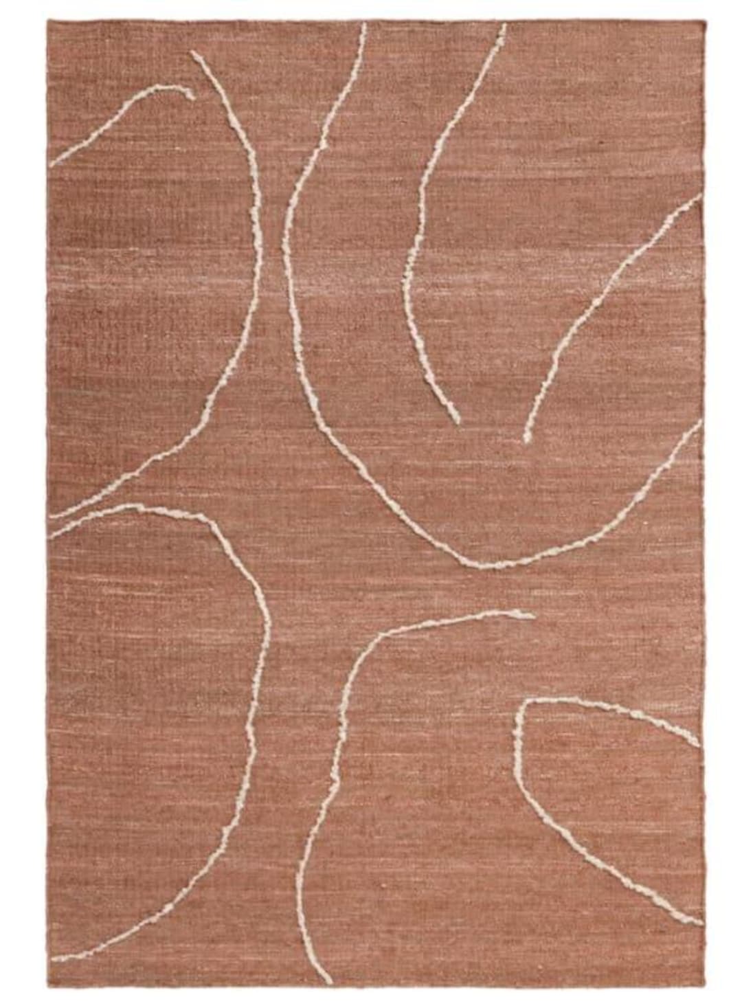 Geometric Kilim Jute Area Rug: Modern Abstract Line Design,terracotta ...
