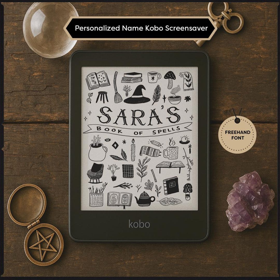 Customizable Kobo Screensaver, Lockscreen – Book of Magic Theme With ...