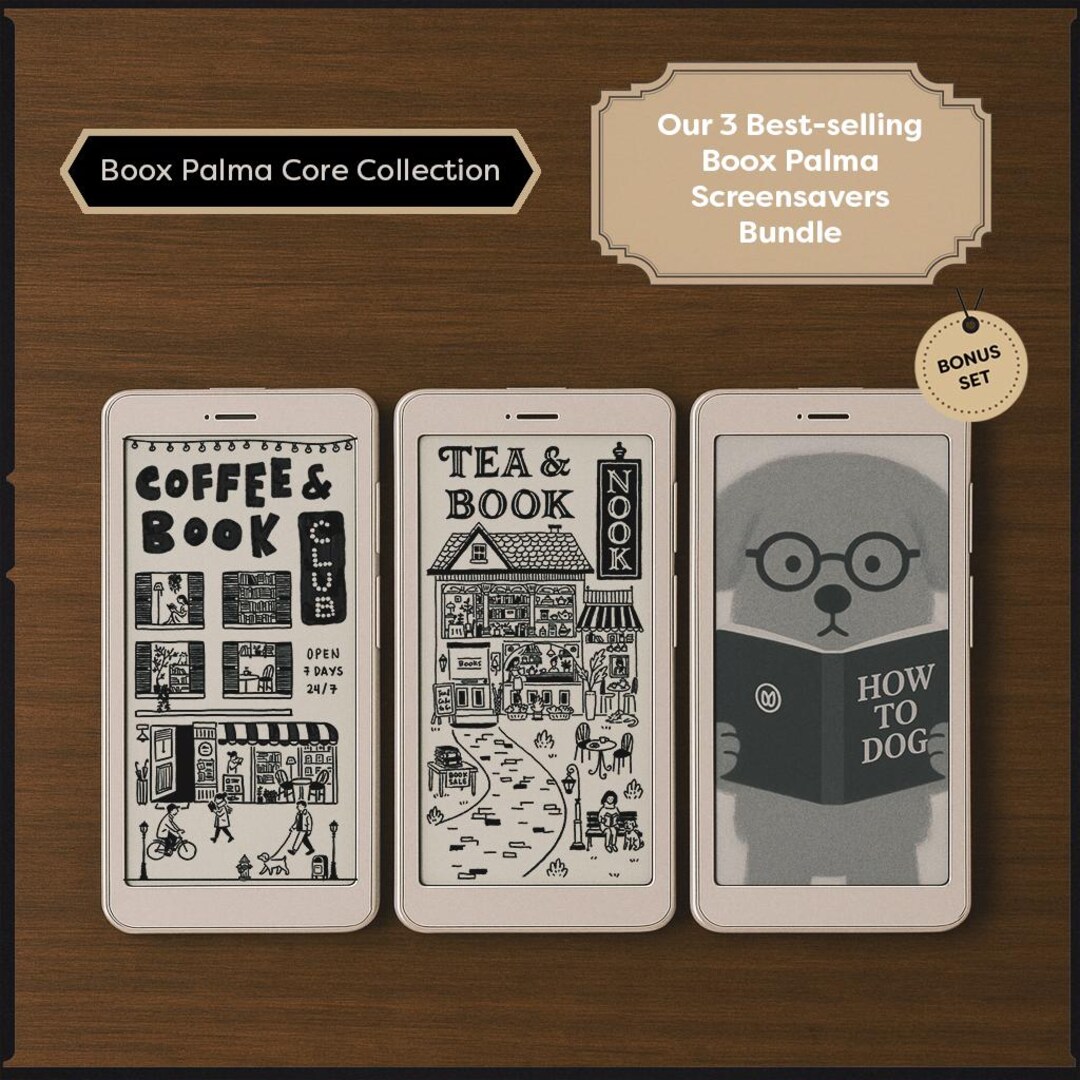 Boox Palma Screensaver Bundle | Coffee, Tea, Book, and Dog Lover Set ...