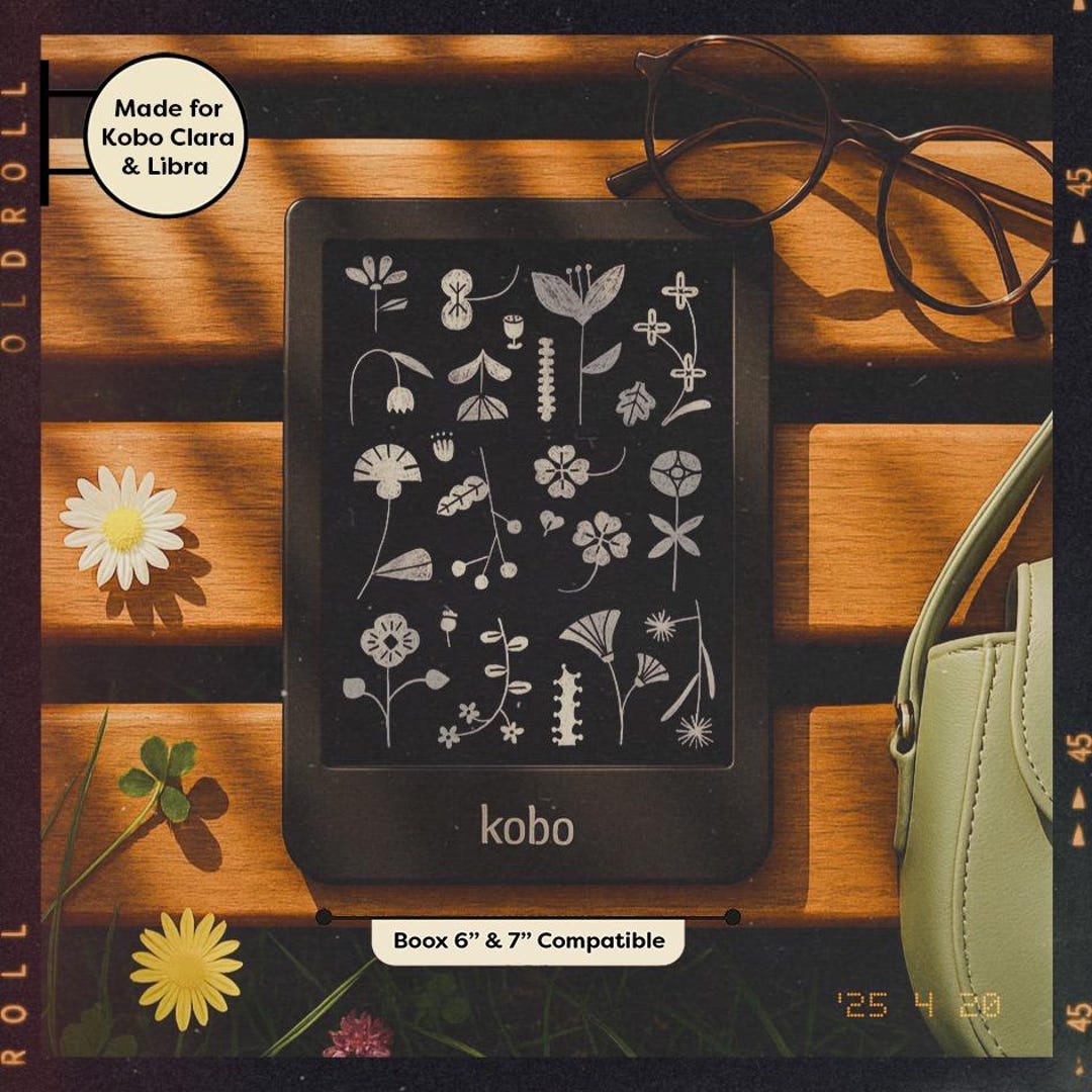 Spring Sketches Kobo Lockscreen, Kobo Screensaver — Black and White ...