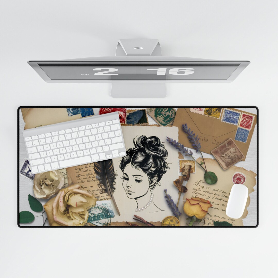 Love Letters Collage Desk Mat, Mouse Pad, Desk Pad, Cool Desk Mat ...