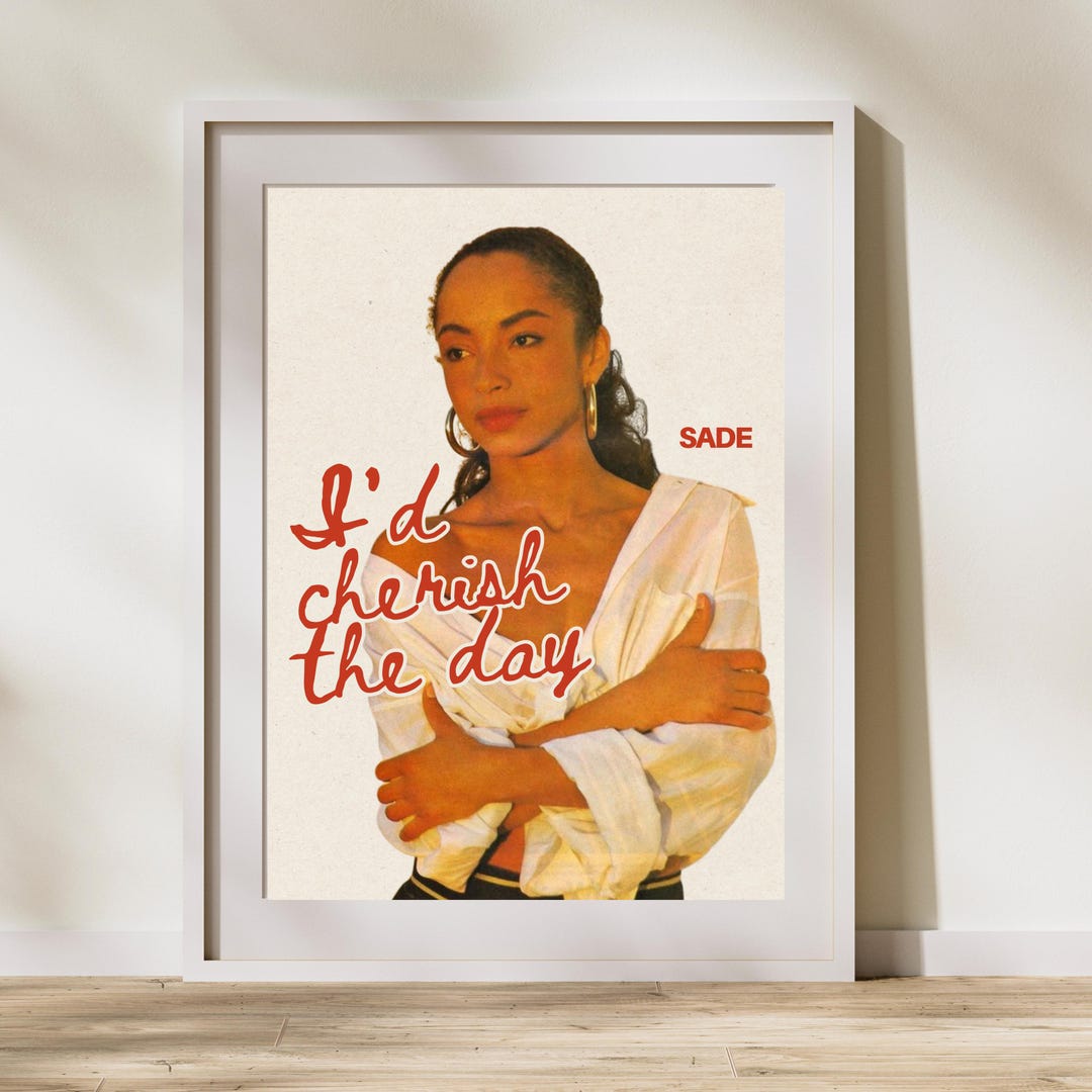 Sade Adu Vintage R&B Poster – I'd Cherish the Day Music Wall Art ...