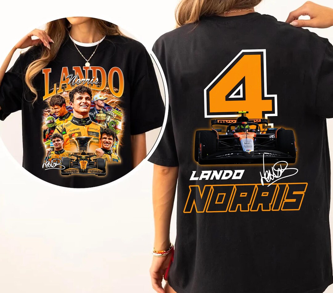 Lando Norris Number 4 Signature Tee, Mclaren F1 Technical Graphic Shirt ...