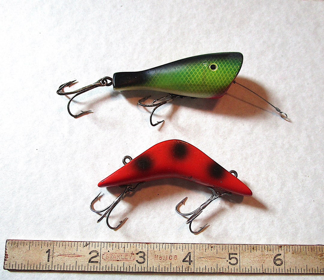 AW385 Pair “classic Plastic” Vintage Fish Tackle Box Lures- Daily ...