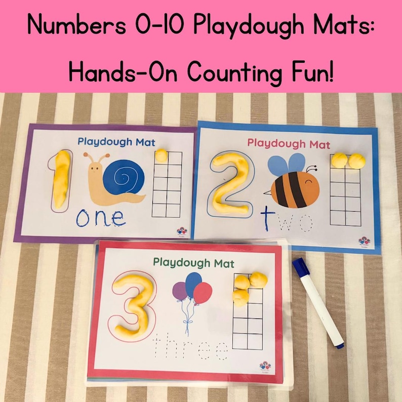 Numbers 1-10 Playdough Mats Printable Fine Motor and Counting Activity ...
