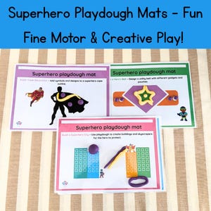 Superhero Playdough Mats – Fun Fine Motor & Creative Play! - Etsy
