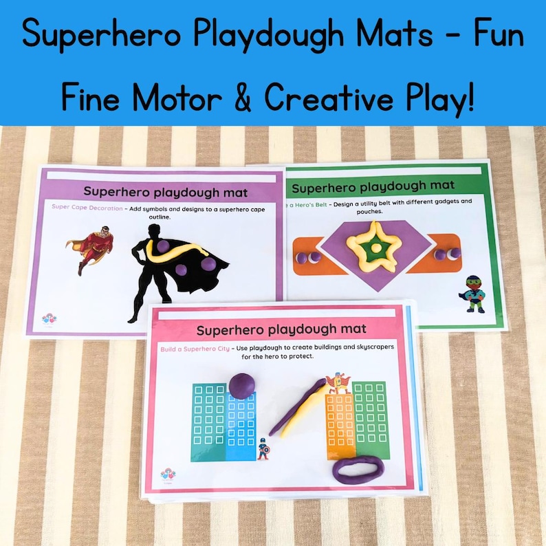 Superhero Playdough Mats – Printable Fine Motor & Imaginative Play ...
