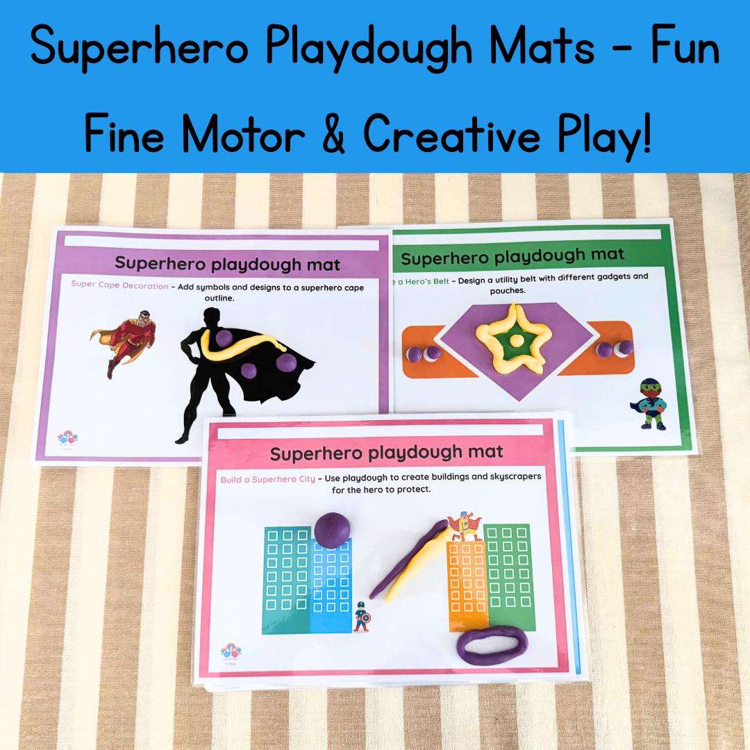 Superhero Playdough Mats – Fun Fine Motor & Creative Play! - Etsy