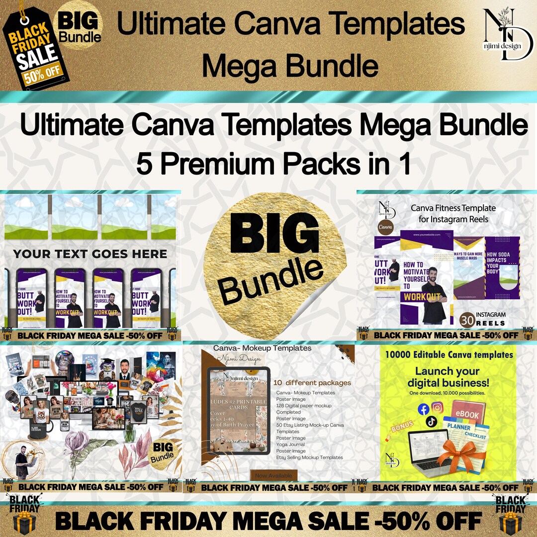 Internet Week Special: 5-in-1 Canva Templates Super Bundle - Etsy Canada