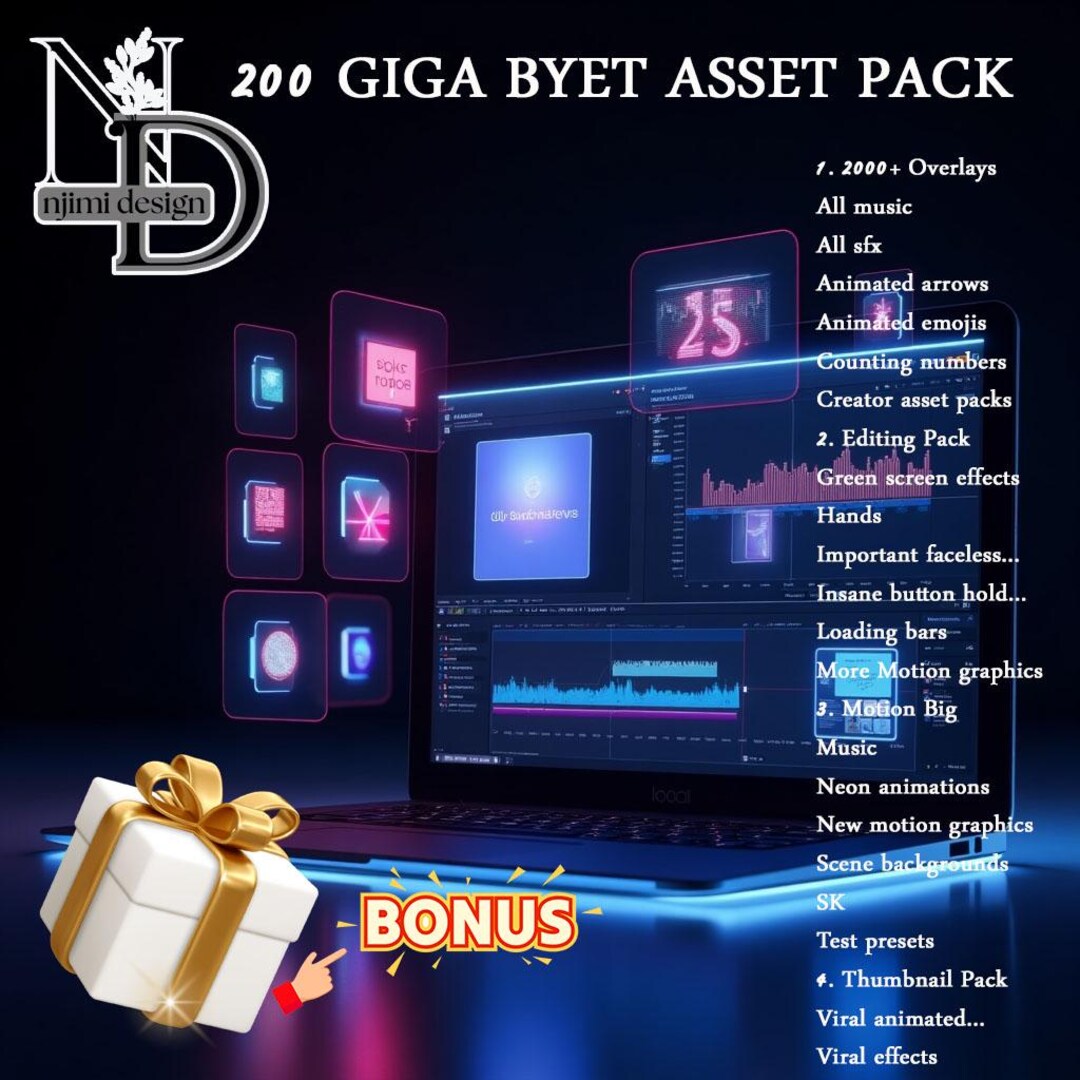 2000+ Video Editing Assets Pack | Motion Graphics, Green Screen Effects ...