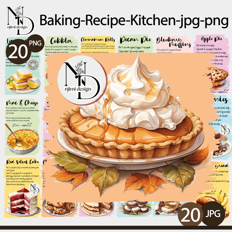 Baking Recipe Clipart Bundle: Kitchen Food Art (JPG, PNG) - Etsy