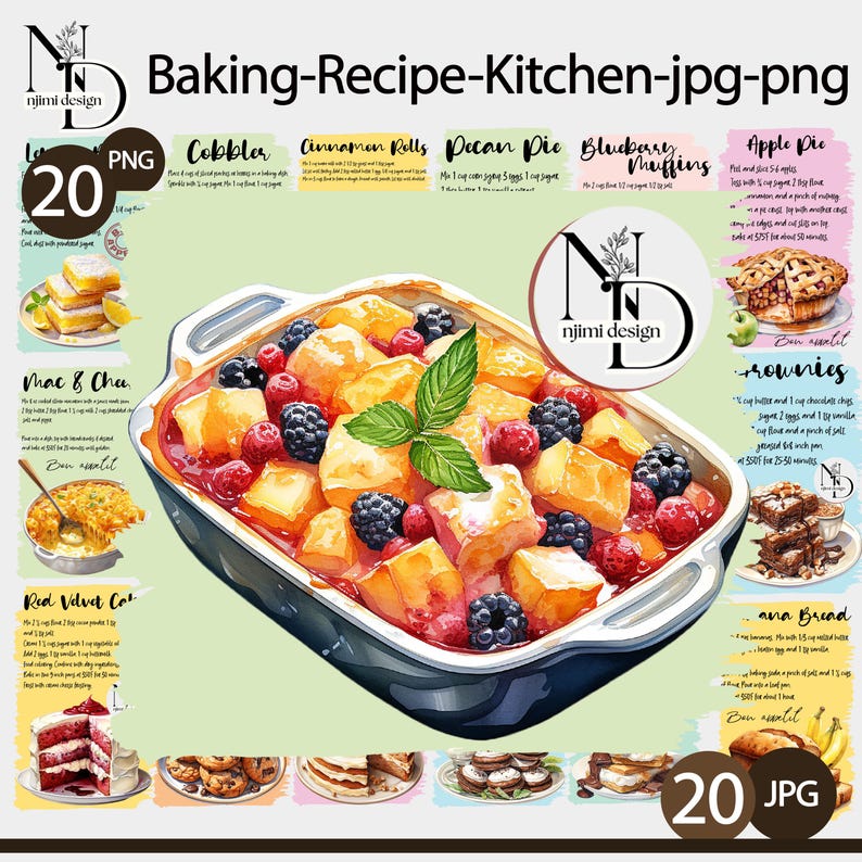 Baking Recipe Clipart Bundle: Kitchen Food Art (JPG, PNG) - Etsy