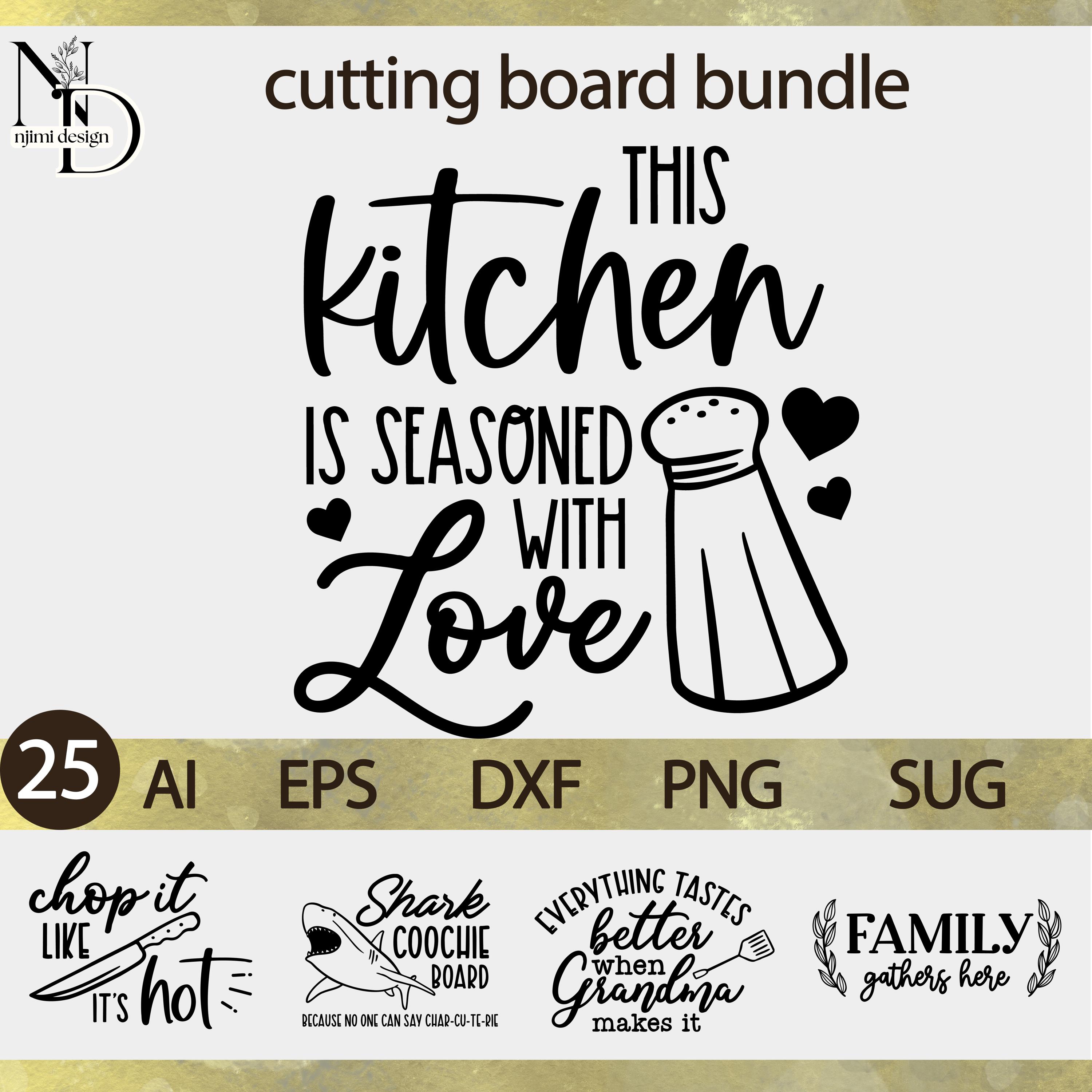 Kitchen Quotes Bundle: Farmhouse Cutting Board Designs (digital ...