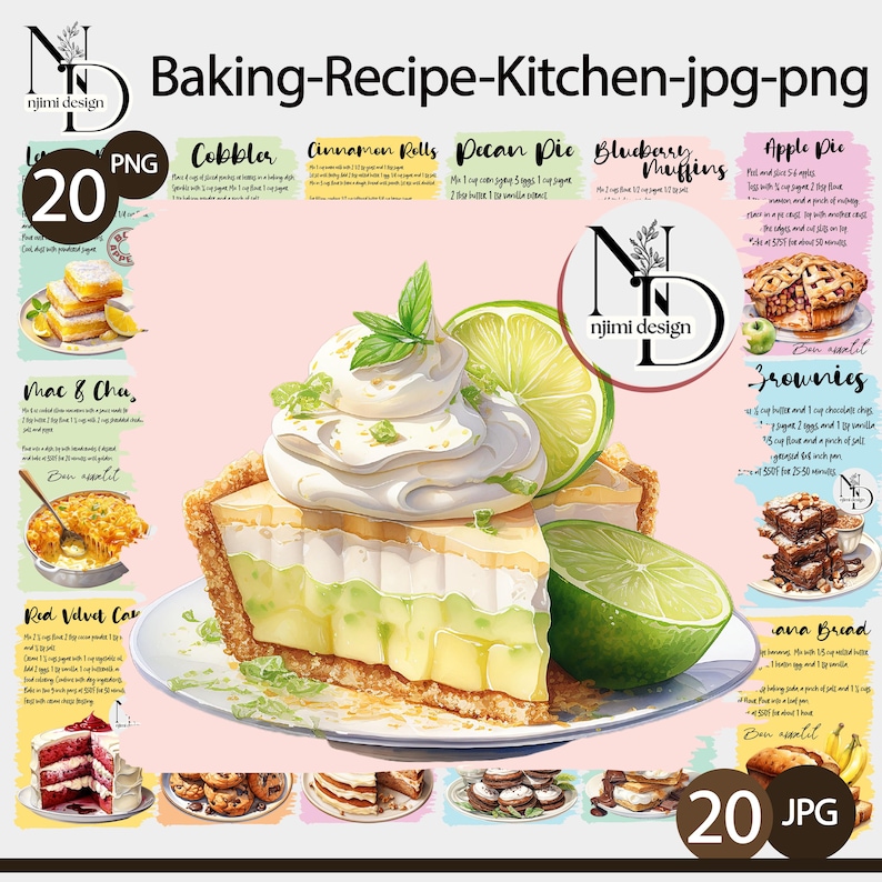 Baking Recipe Clipart Bundle: Kitchen Food Art (JPG, PNG) - Etsy