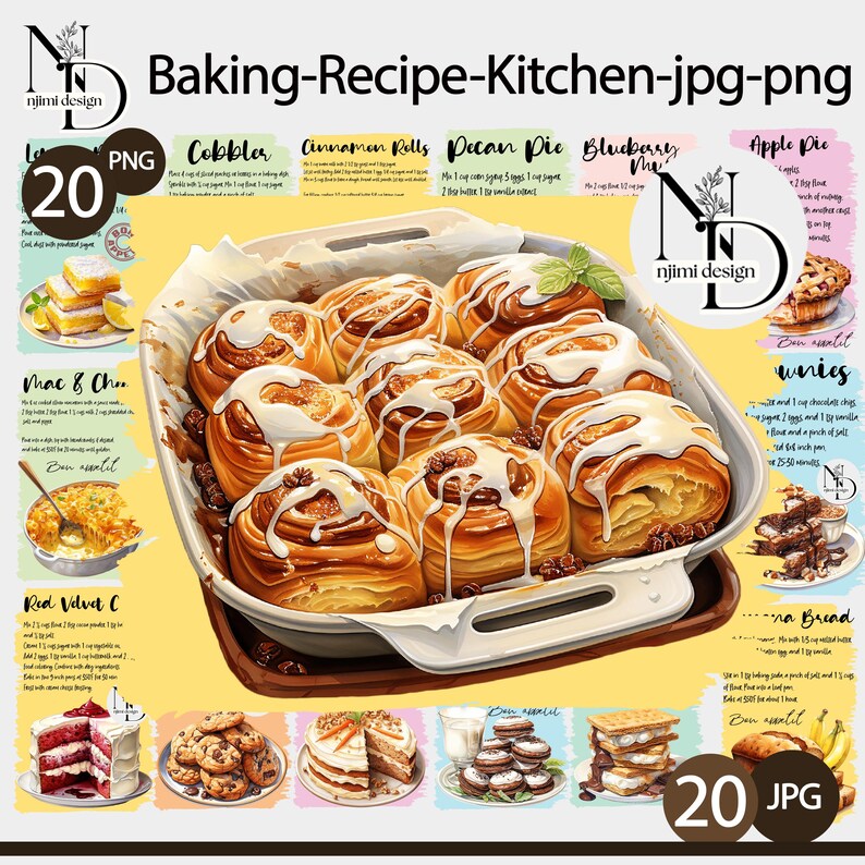 Baking Recipe Clipart Bundle: Kitchen Food Art (JPG, PNG) - Etsy
