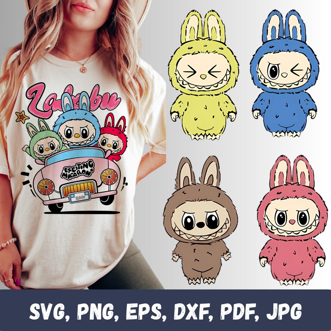 Diseños de Labubu PNG, archivo digital vectorial para Cricut, SVG de ...