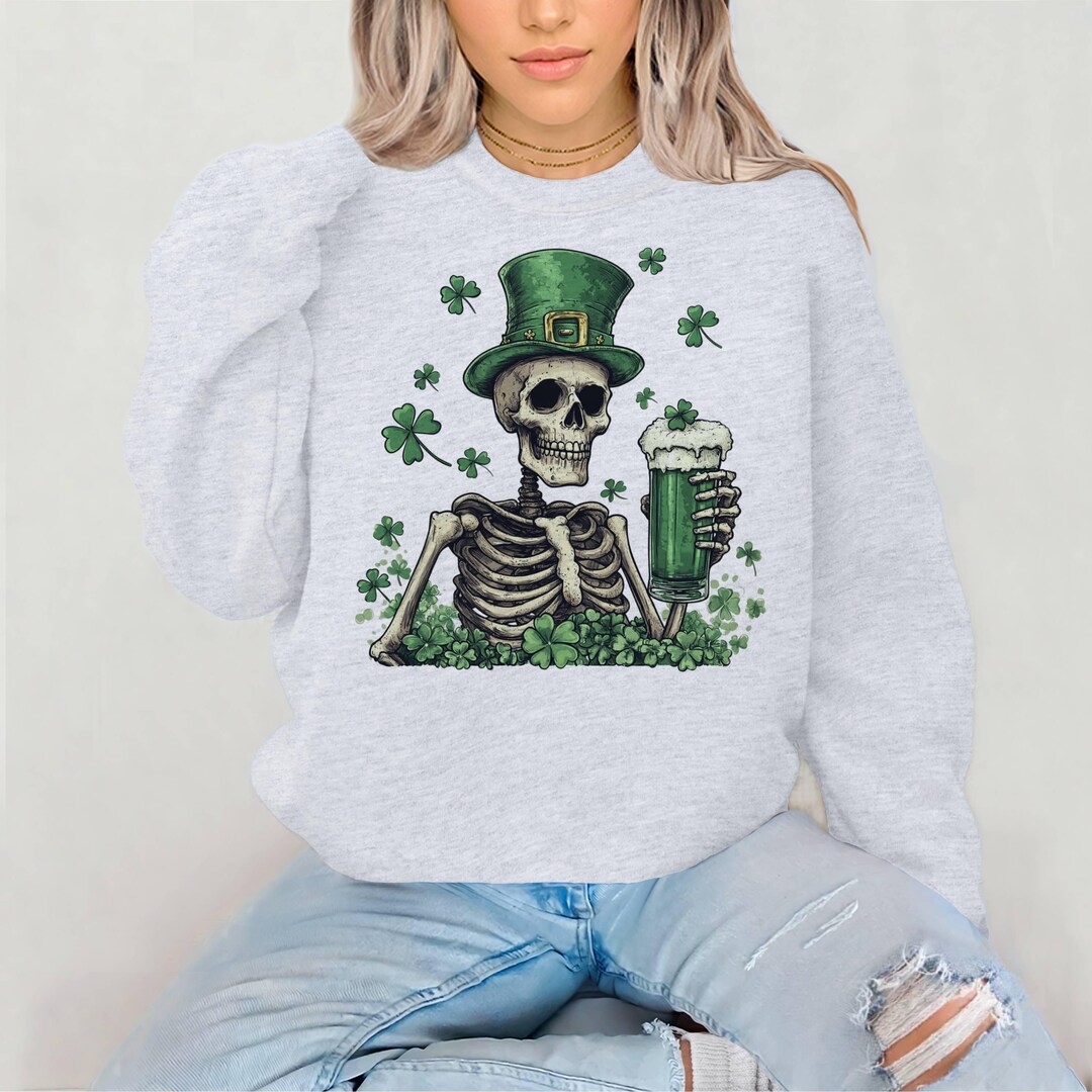 St Patrick Skeleton Png, Dead Inside but Lucky Png, St Patricks Day Png ...