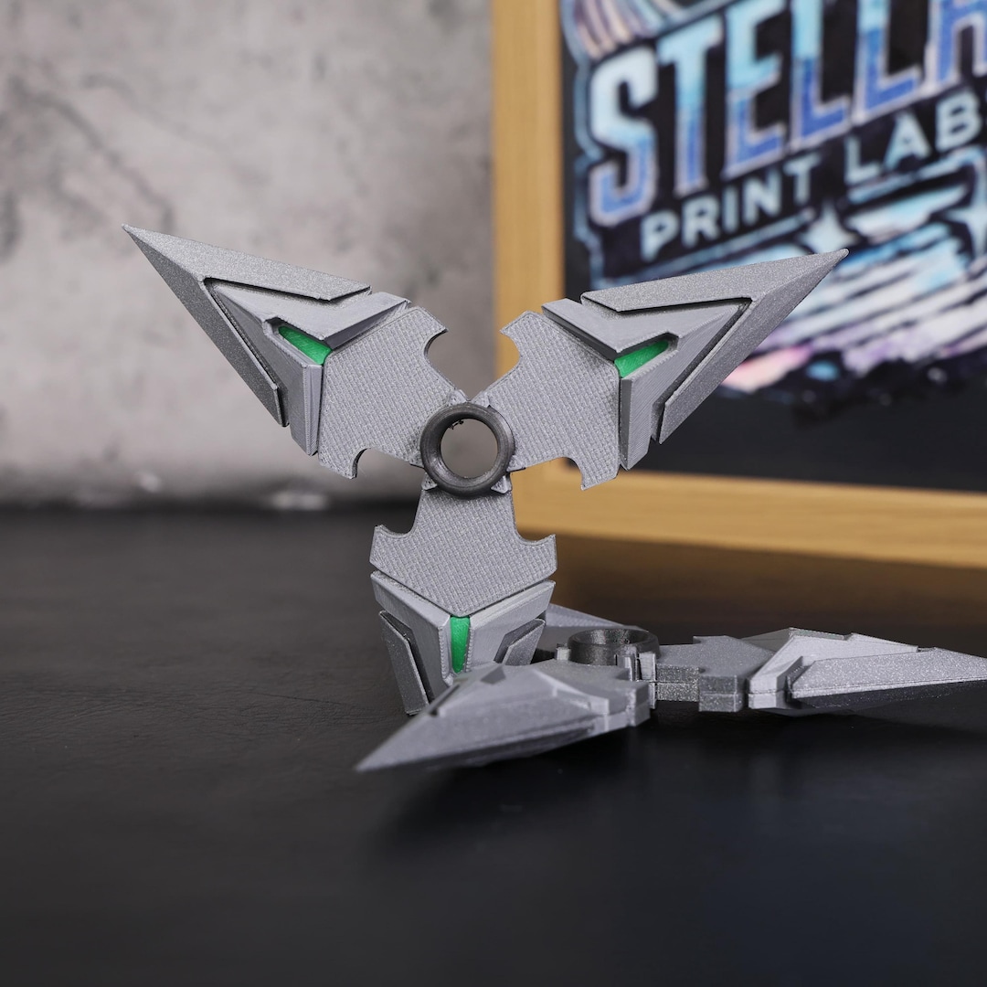 Cyber Ninja Shuriken Fridge Magnet 3D Printed Throwing Star Gamer Room ...