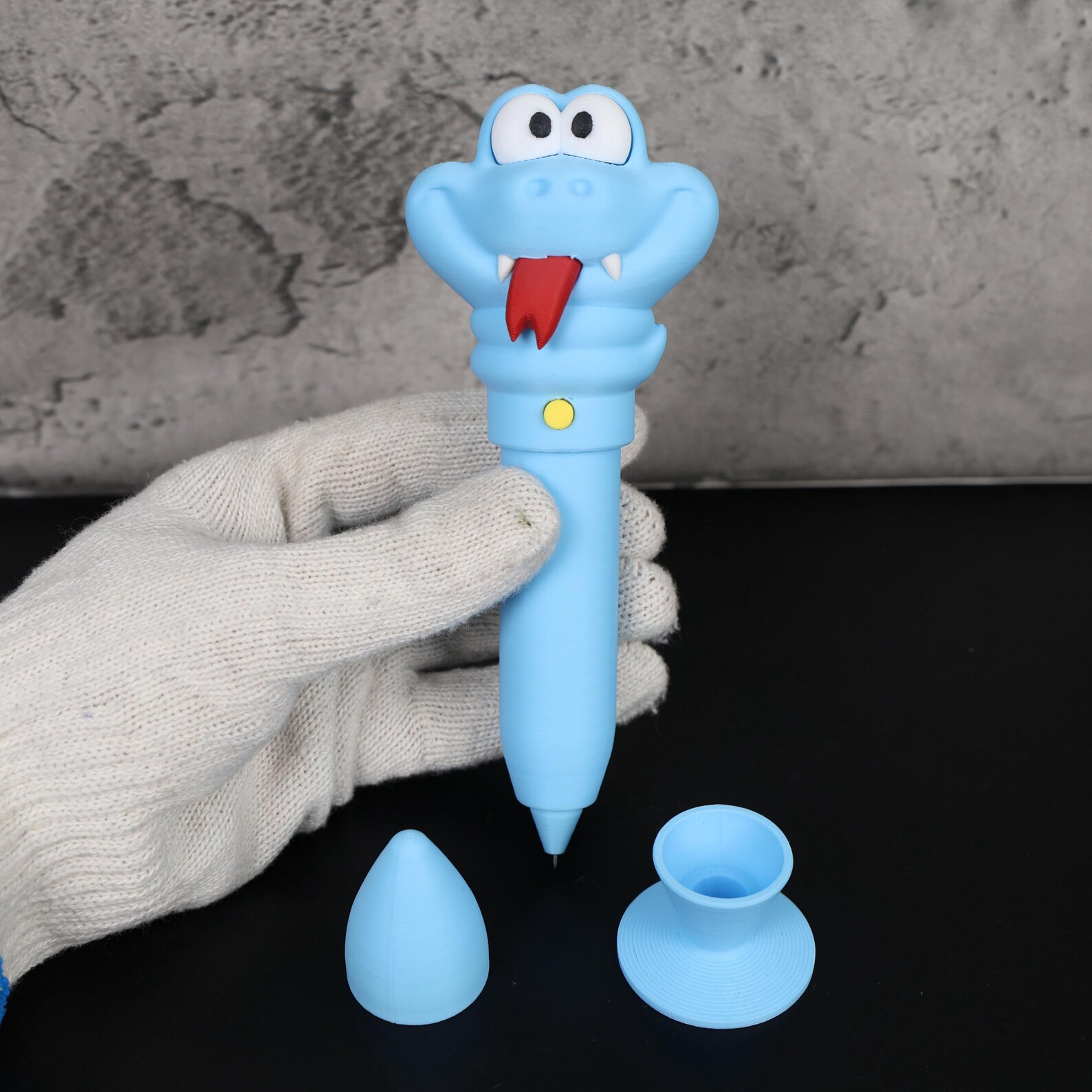 Cartoon Snake Pen Keychain Set 3D Printed Cute Animal Toy Prop Fun ...