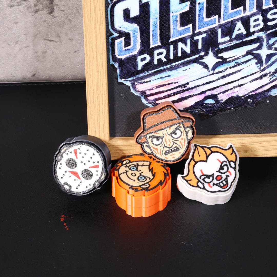 Creepy Fidget Button Toys 3D Printed Scary Icons as Clickable Desk ...