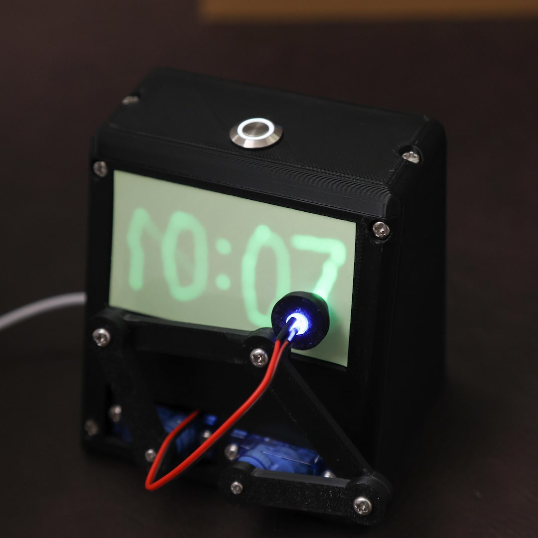 Mechanical Glow Writing Clock Auto Time Writer Desk Gadget LED Tracer ...