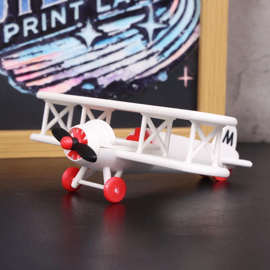 Interactive Vintage Biplane Propeller Model Retro Airplane Desk Decor ...