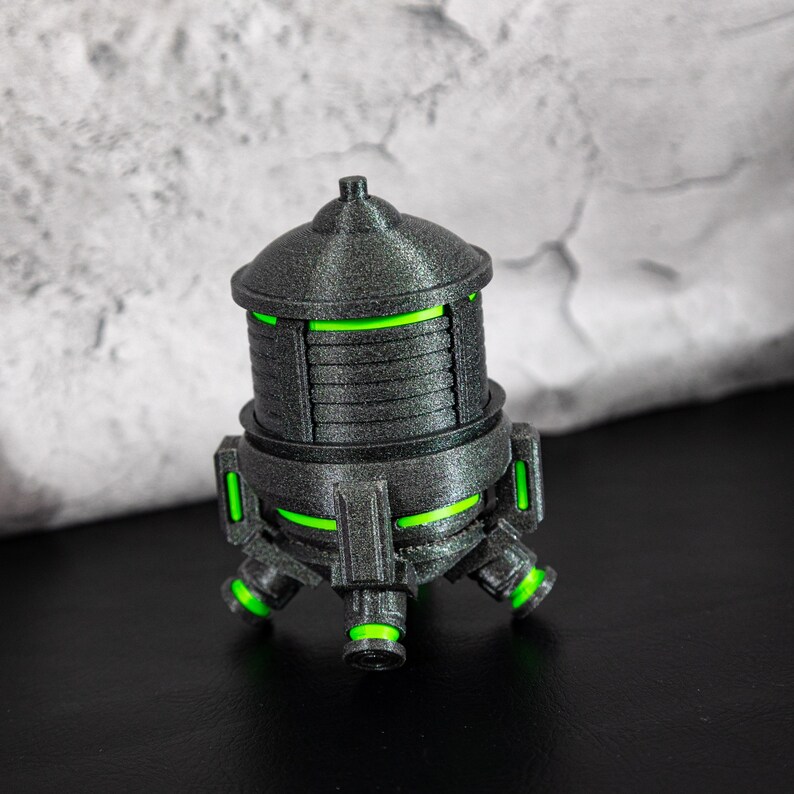 Fallout Storage Canister 3D Printed Oversized D20 Dice Vault Tech Desk ...