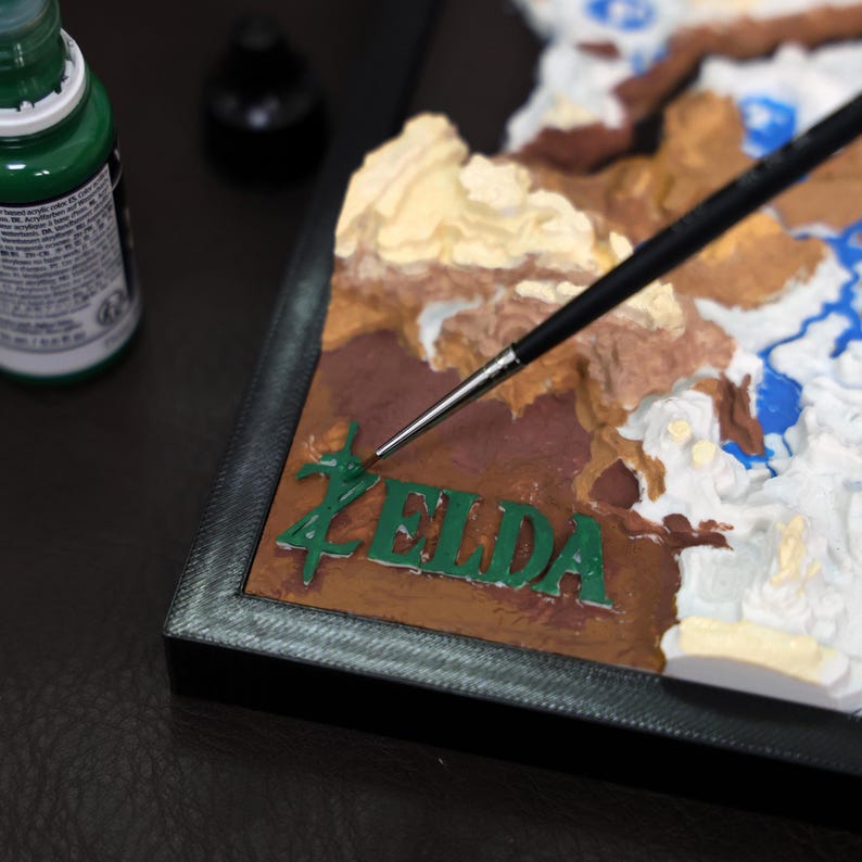 Zelda Map Hyrule Map Painted or White Model Options for Zelda Fan ...