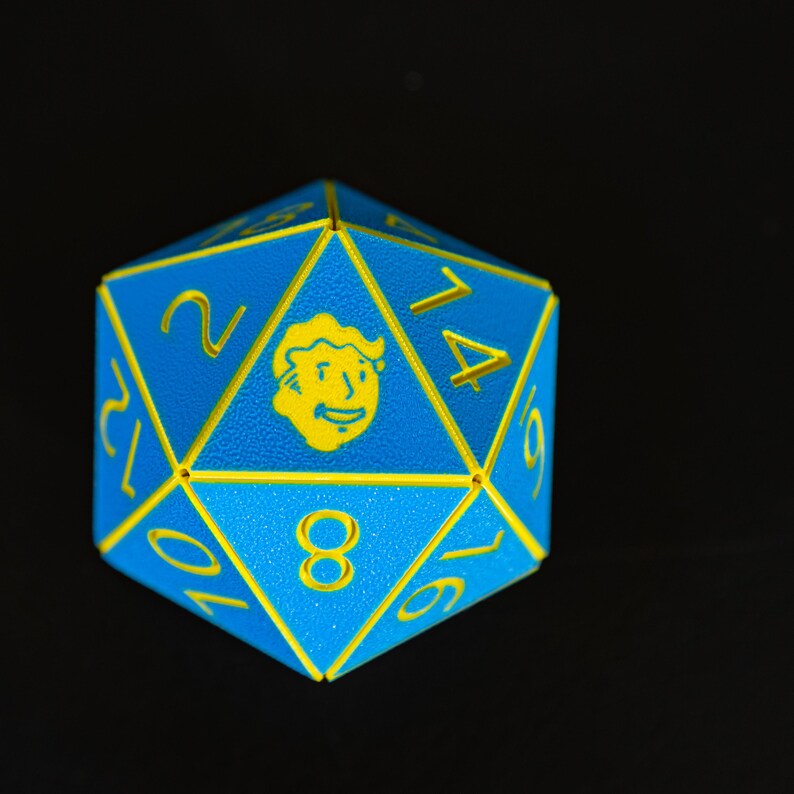 Fallout Storage Canister 3D Printed Oversized D20 Dice Vault Tech Desk ...