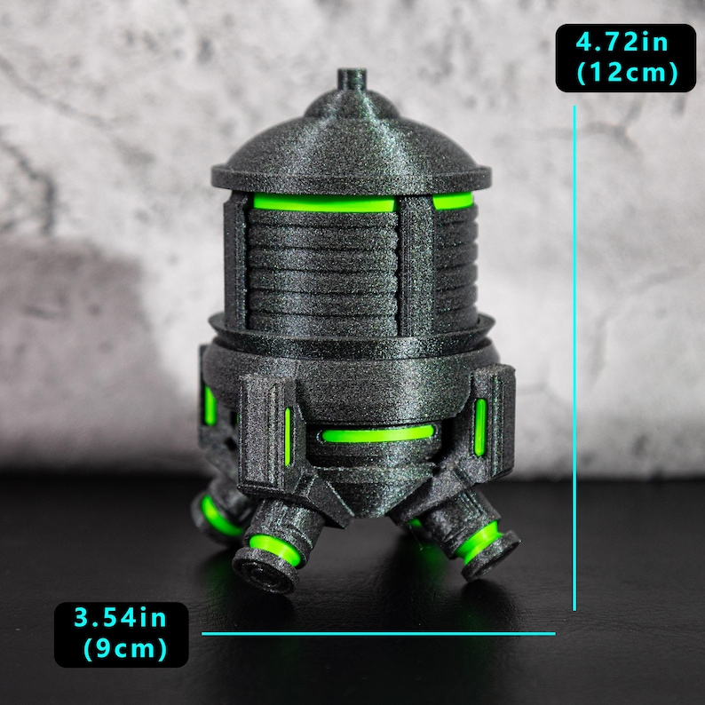 Fallout Storage Canister 3D Printed Oversized D20 Dice Vault Tech Desk ...