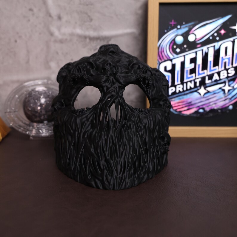 Ghoul Skull Black Full Face Mask 3D Printed Horror Cosplay Mask for ...