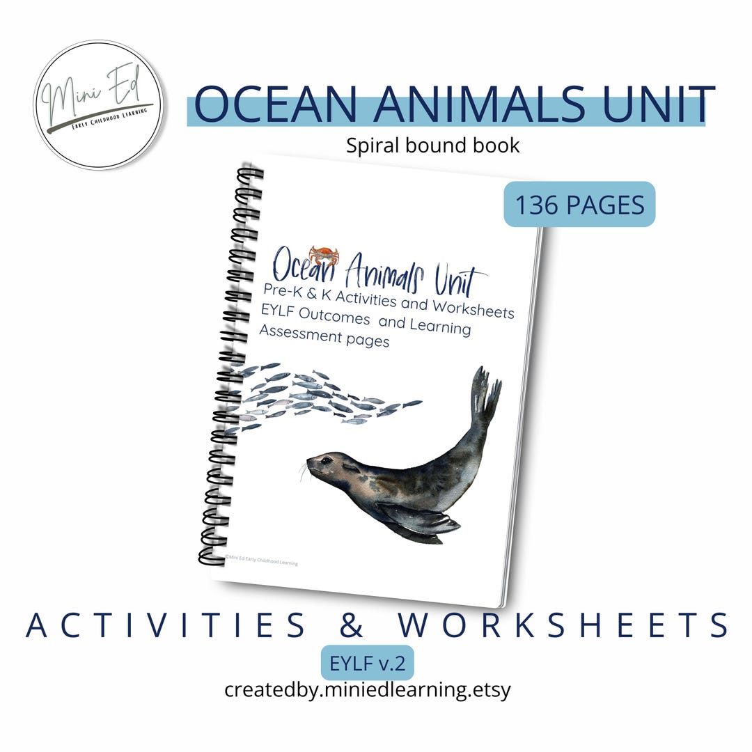 EYLF Ocean Animals Unit | Spiral Bound Book | Early Childhood ...