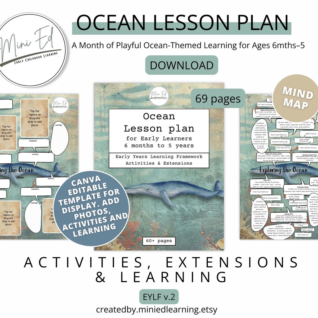 Ocean-themed Lesson Plan for Babies to Preschoolers - Etsy Australia