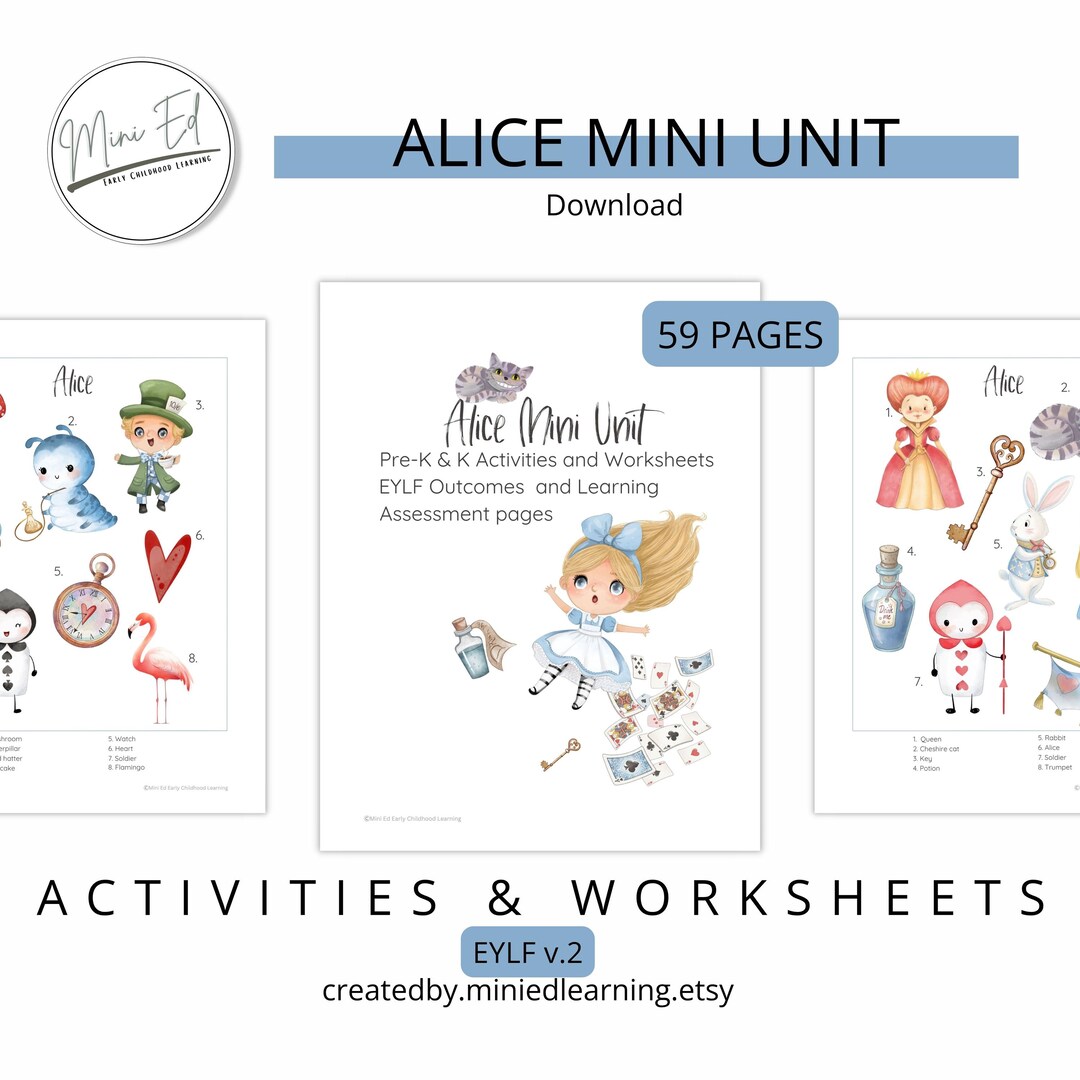 Alice in Wonderland Unit | Eylf-aligned Activities for Early Learners ...
