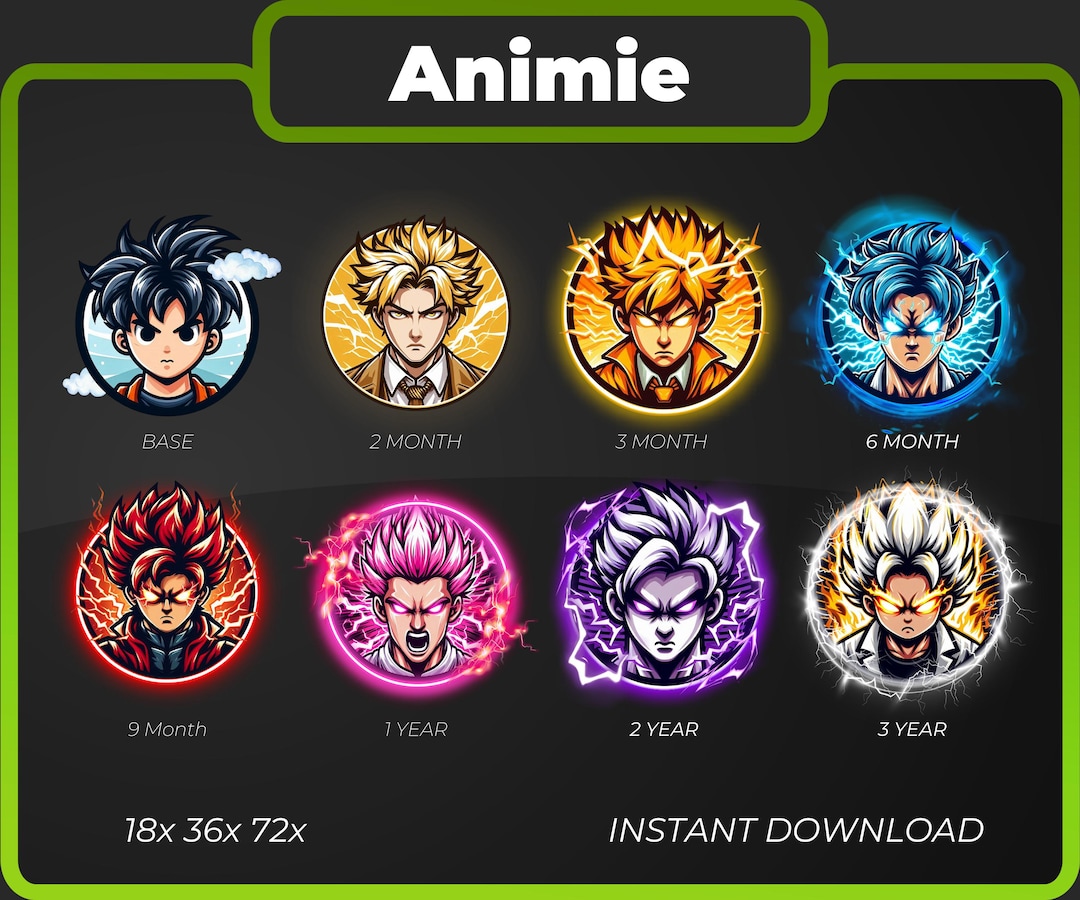 Chibi Anime Inspired Warrior Twitch Badges – Streamer Badge Set - Etsy