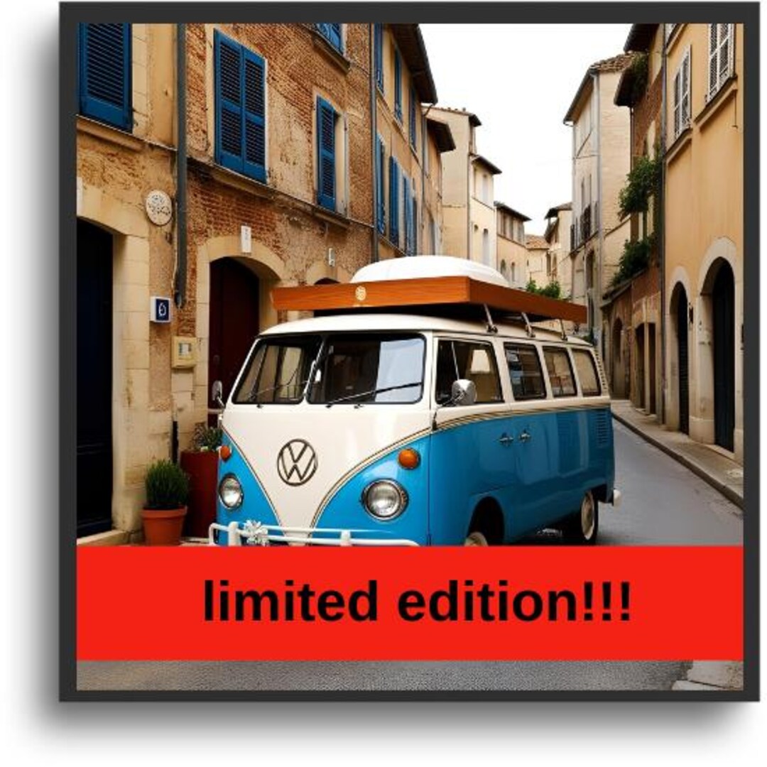 Vintage Van, Bus70s, Postervintage, Hippie Van, Wall Art Boho Hippie ...