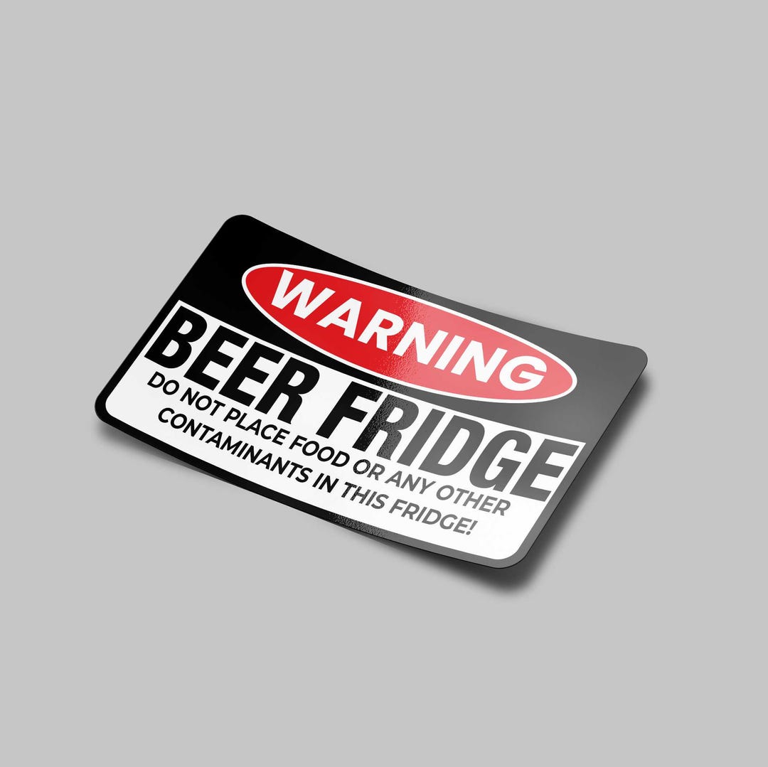 WARNING BEER FRIDGE Sticker - Etsy