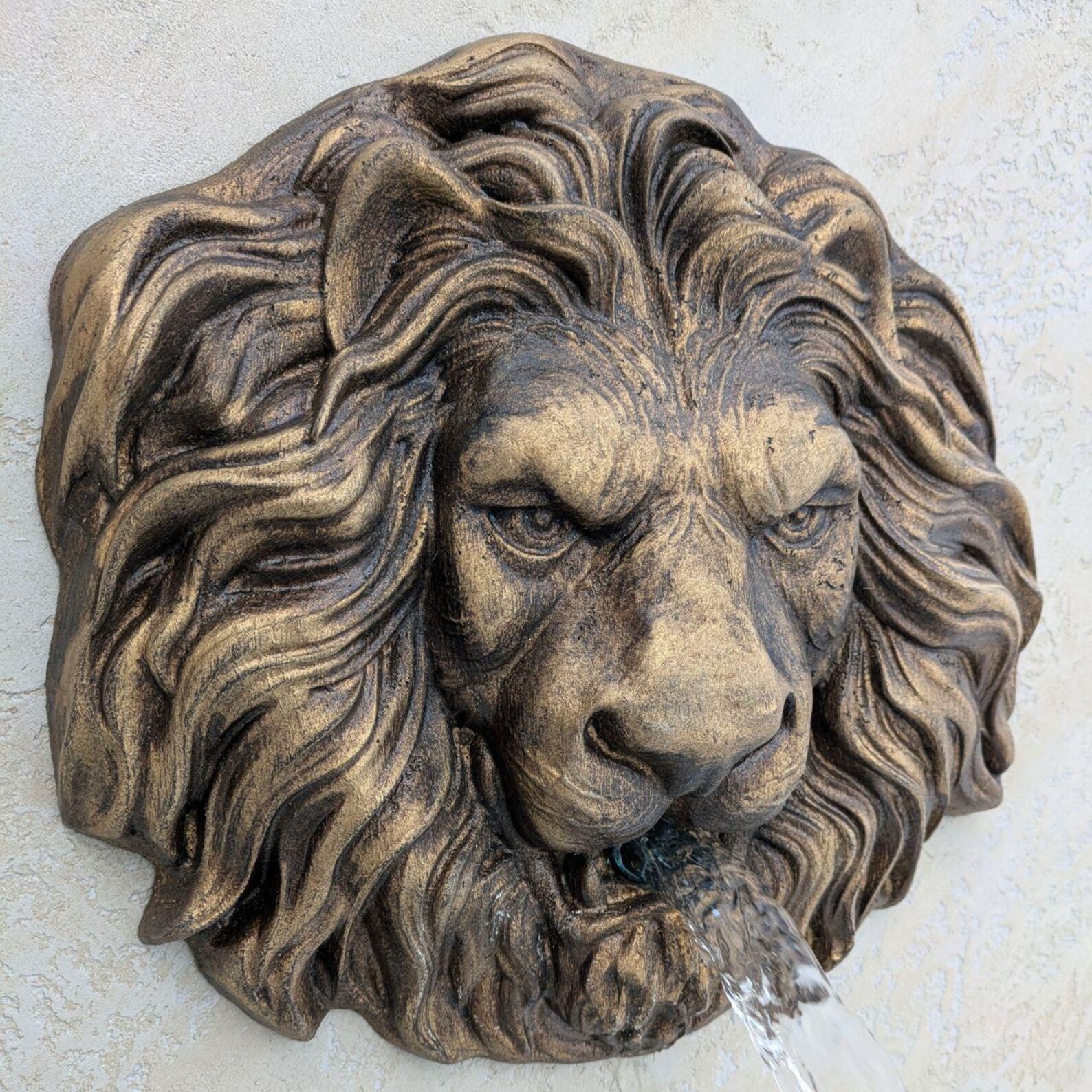 Lion Head 12'' Water Spout Pool Water Feature Wall Fountain Emitter ...