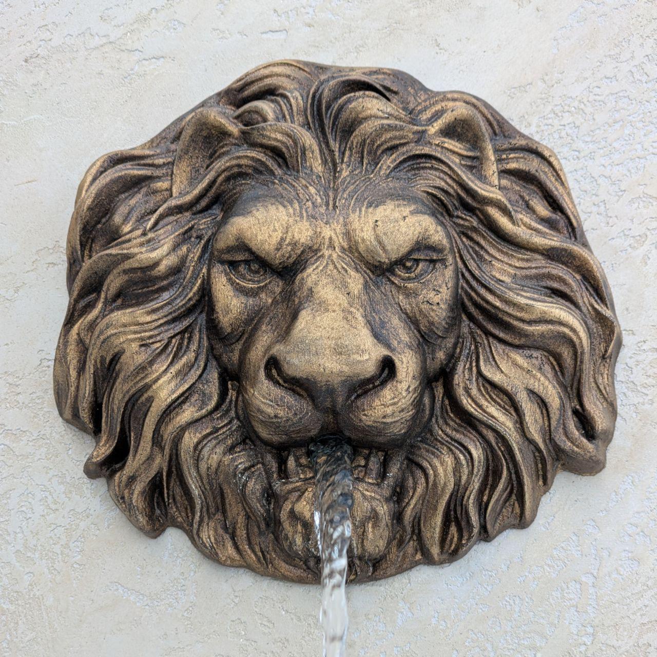 Lion Head 12'' Water Spout Pool Water Feature Wall Fountain Emitter ...