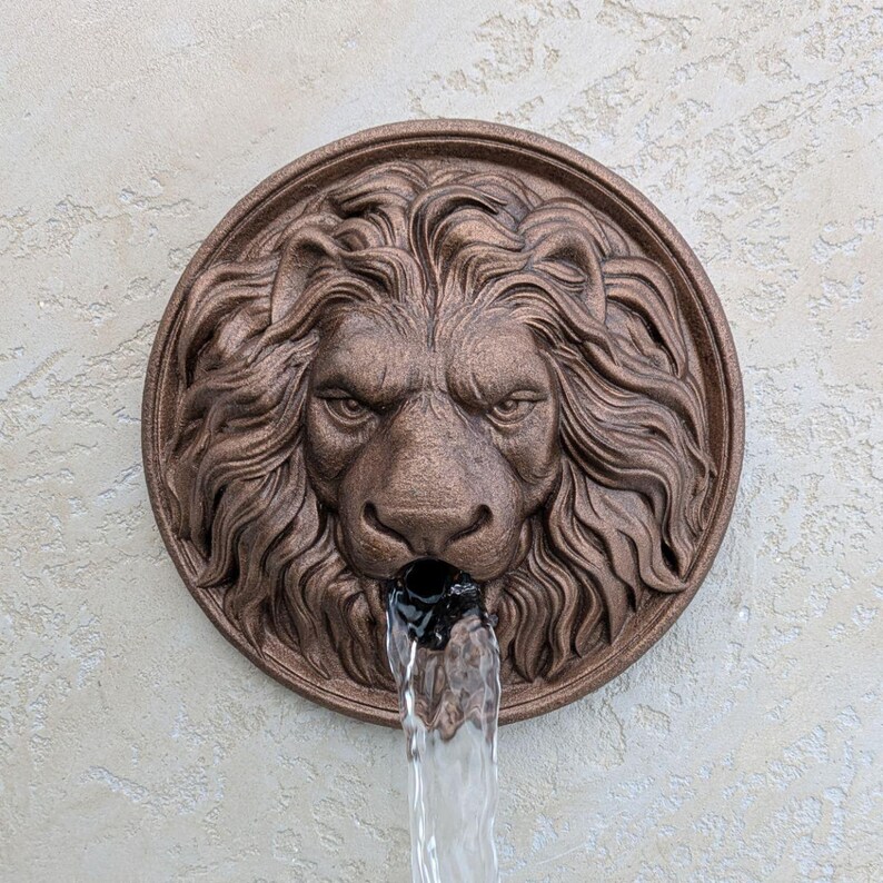 Lion Head 8'' Water Spout Pool Water Feature Fountain Emitter Water ...