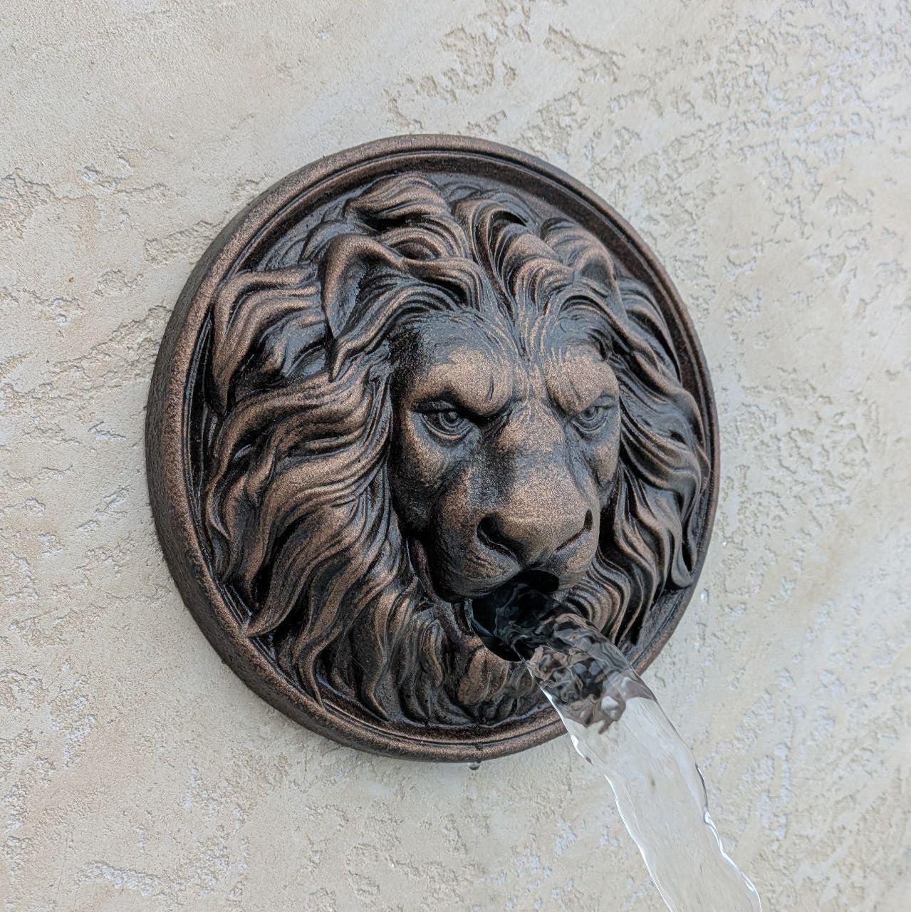 Lion Head 8'' Water Spout Pool Water Feature Fountain Emitter Water ...