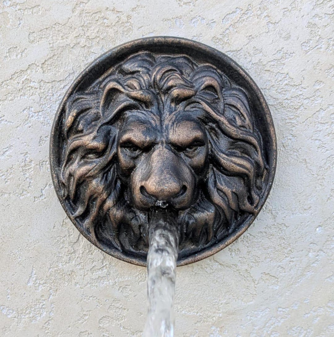 Lion Head Water Spout 6" Pool Spitters Water Feature Wall Fountain ...