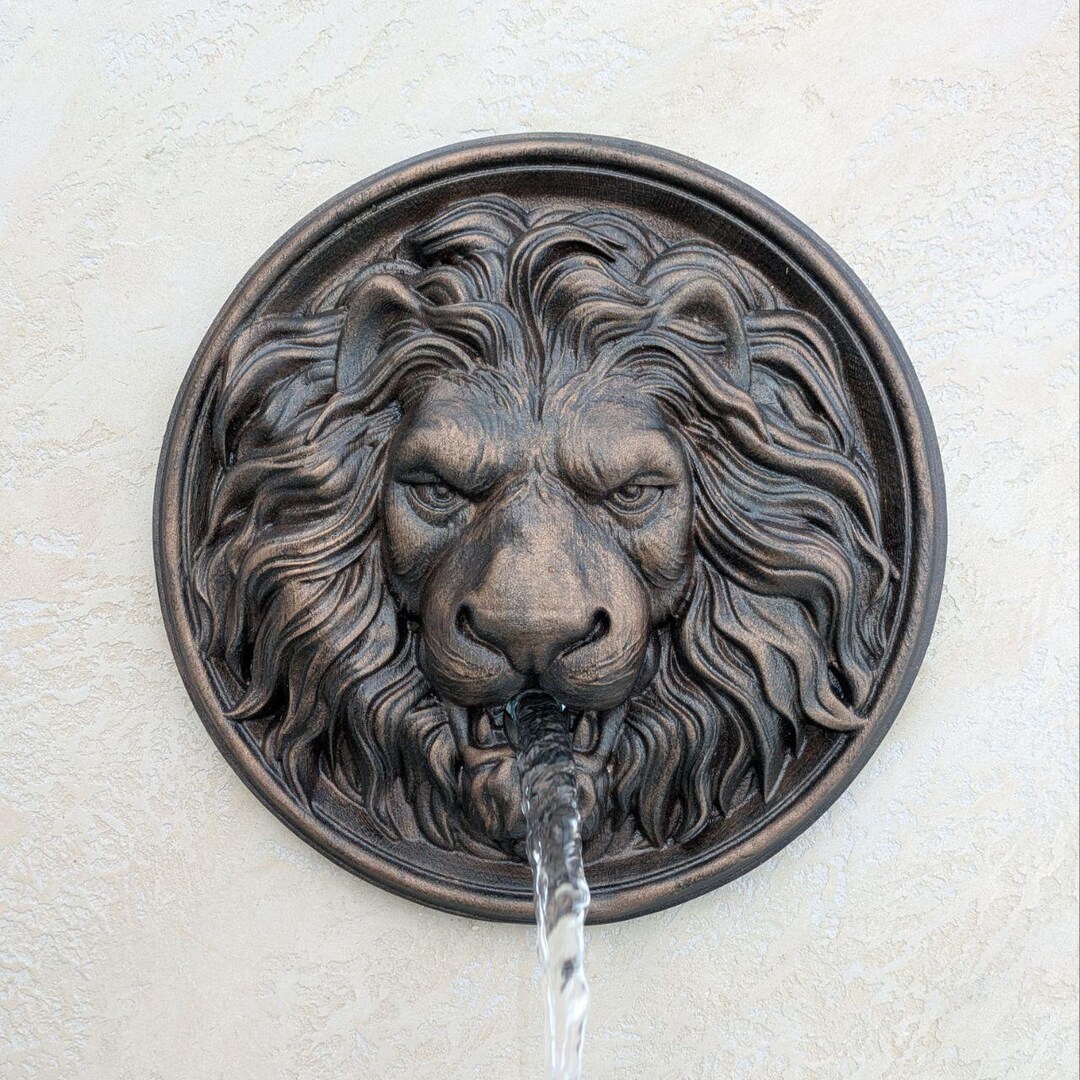 Lion Head 13'' Water Spout Pool Water Feature Wall Fountain Emitter ...