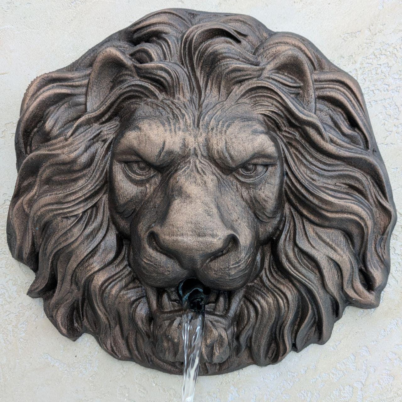 Lion Head 12'' Water Spout Pool Water Feature Wall Fountain Emitter ...