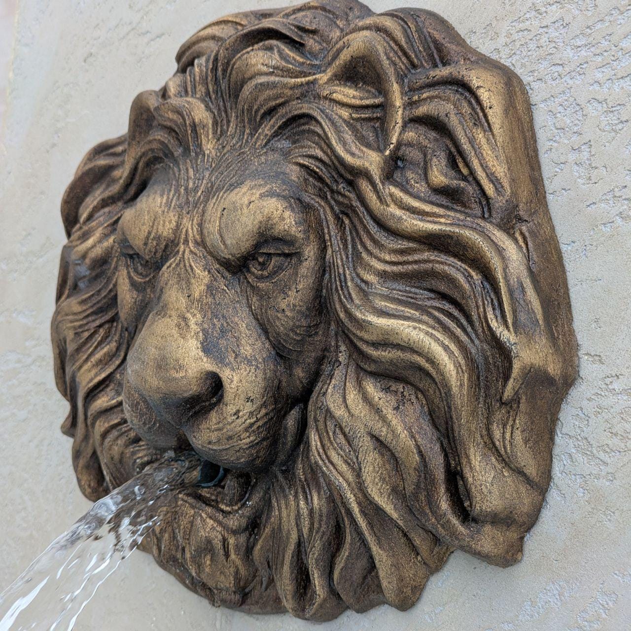 Lion Head 12'' Water Spout Pool Water Feature Wall Fountain Emitter ...